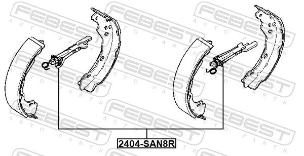 Nastavovač bubnovej brzdy FEBEST 2404-SAN8R — Q-parts autodiely