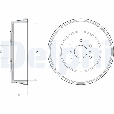 Delphi Brake Drum - BF557 | Autovaux Car Parts